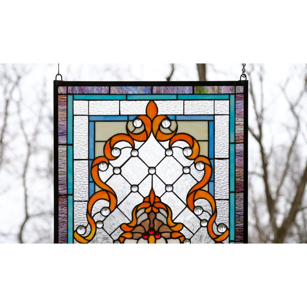 Bloomsbury Market Jeweled Stained Glass Window Panel | Wayfair