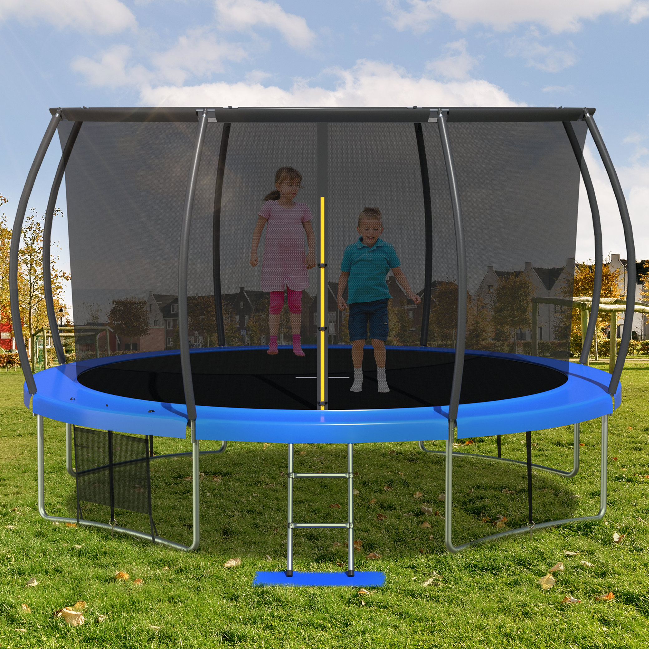 EROMMY 167' x 167' Round Backyard Trampoline with Safety Enclosure ...