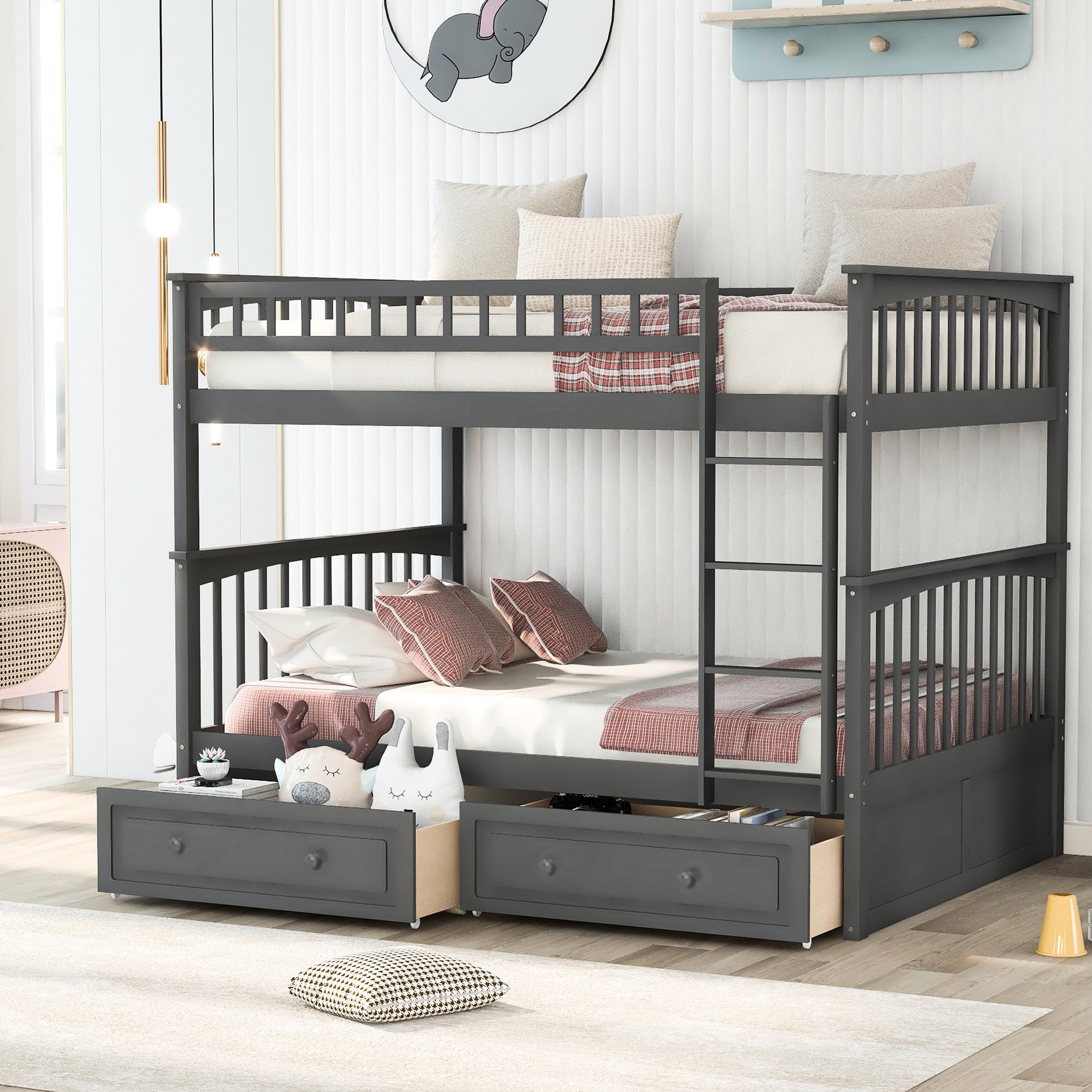 Alwyn Home Over Bunk Bed With Drawers - , Convertible Bedroom Product ...