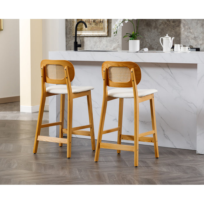 Bayou Breeze Azarah Solid Wood 25.5'' Counter Stool | Wayfair