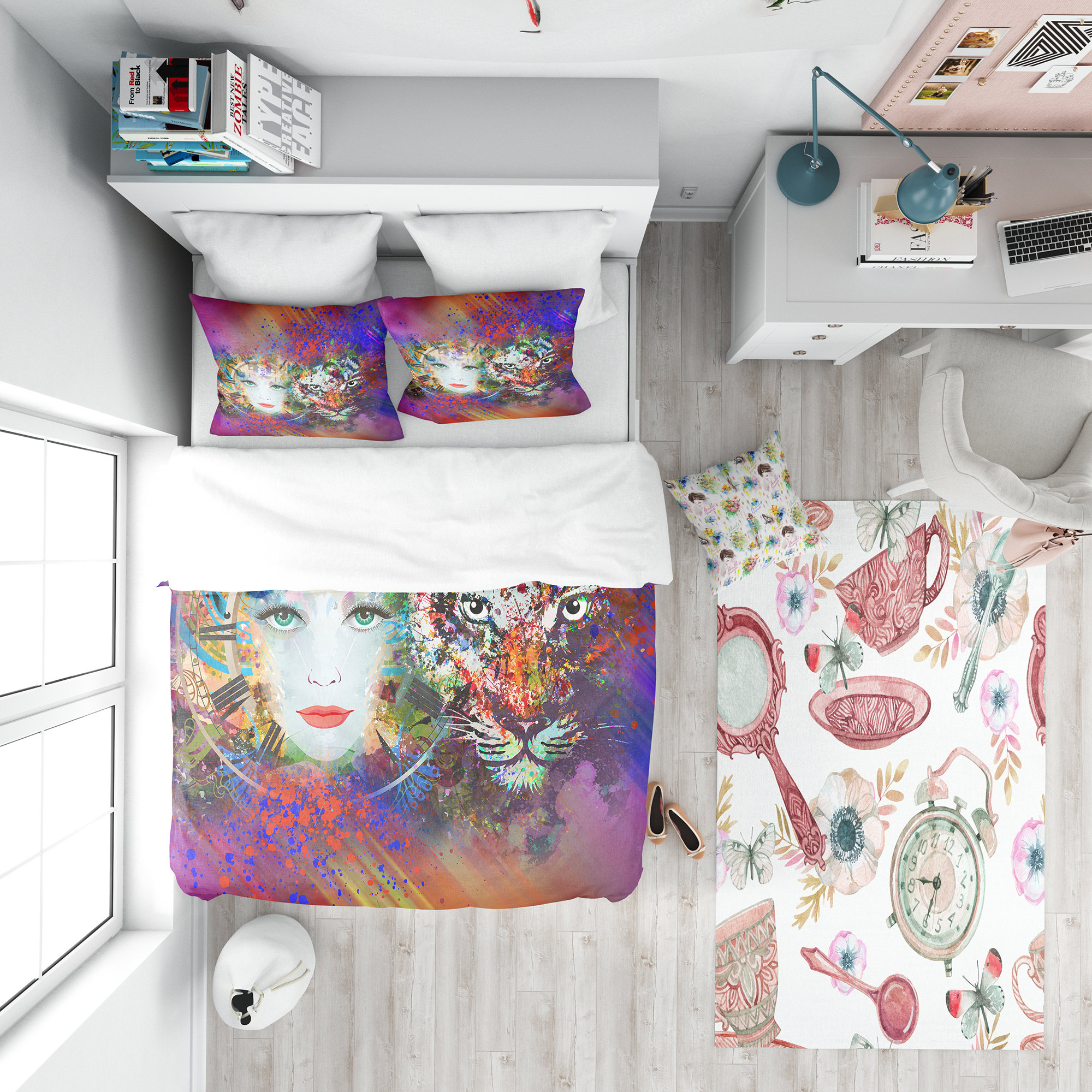 abstract face bedding