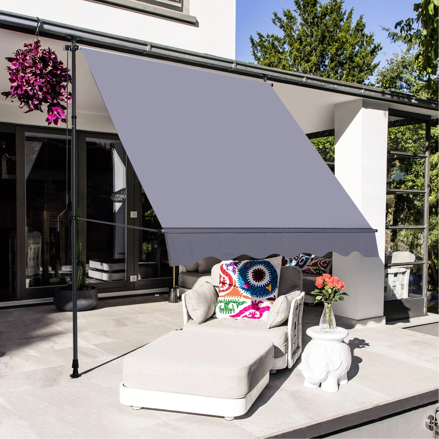 Arlmont & Co. 118'' X 47'' Outdoor Sun Awning - Strong Canopy With ...