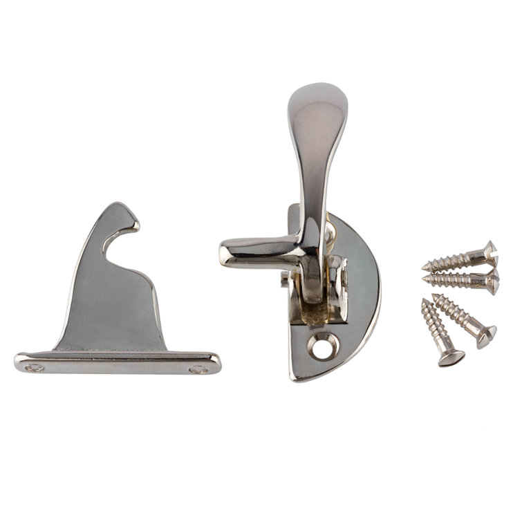 UNIQANTIQ HARDWARE SUPPLY Nickel Offset Left Cabinet Door Lever Latch ...