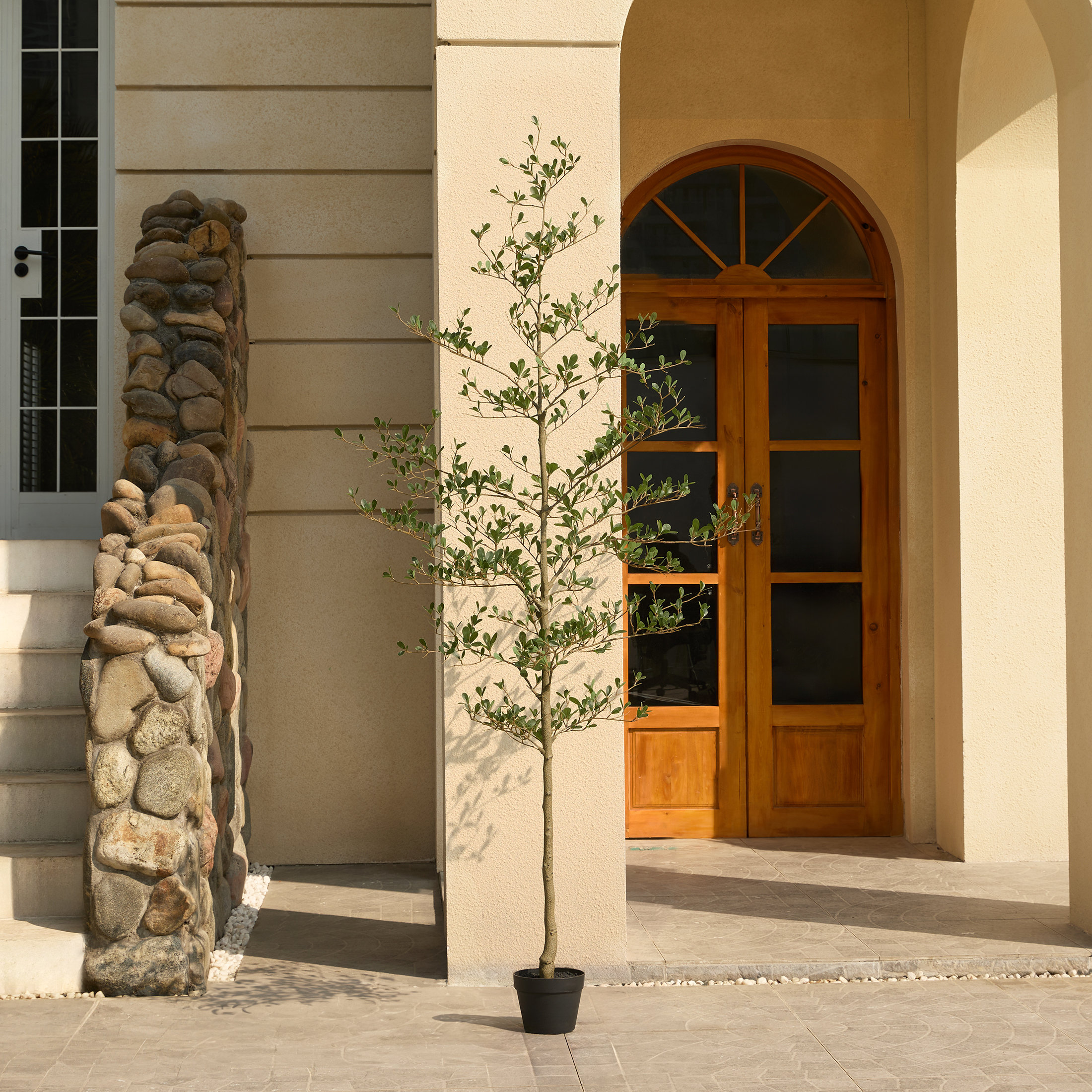 Primrue Adcock Artificial Black Olive Tree, UV Resistant Faux Olive ...