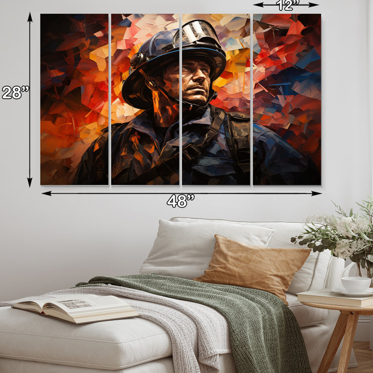 Winston Porter Fireman Portrait I - Fireman Metal Wall Decor Set | Wayfair