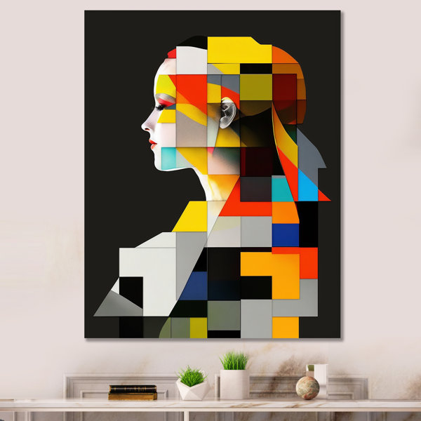 Brayden Studio® " Silhouette With Cubist Dress " on Canvas - Wayfair Canada