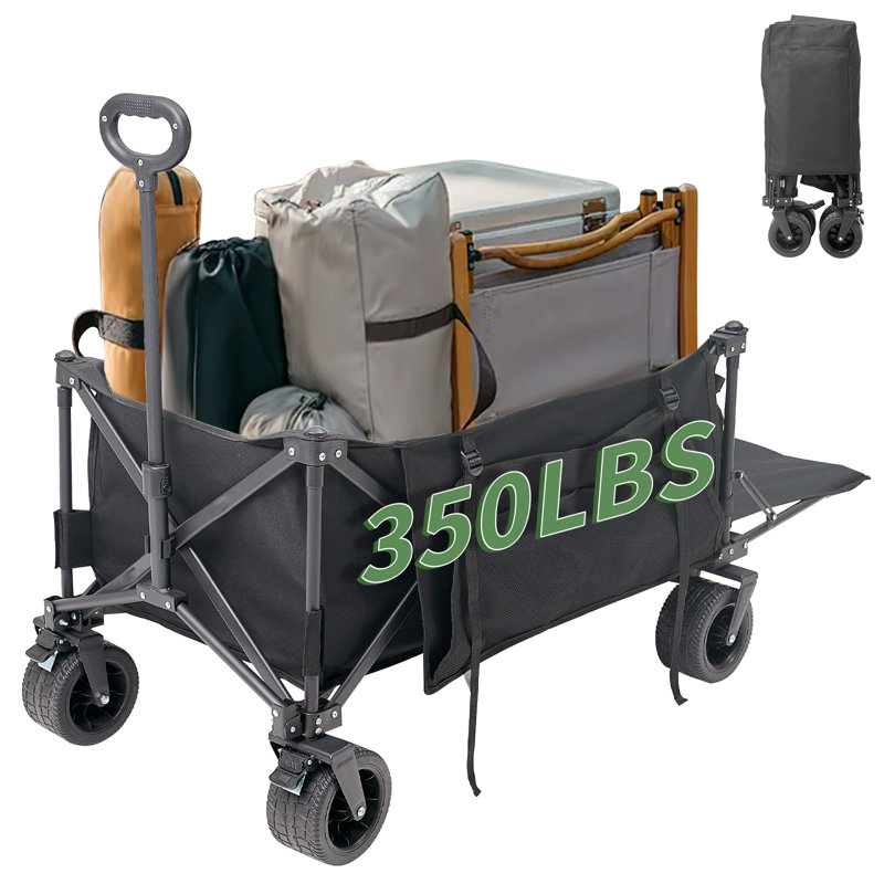 JTANGL 55In Extra Long Collapsible Folding Wagon With Tailgate ...