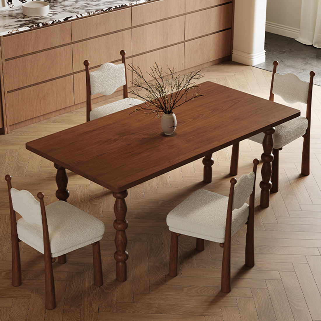 HomeLuxea Solid ash wood retro dining tables stes | Wayfair