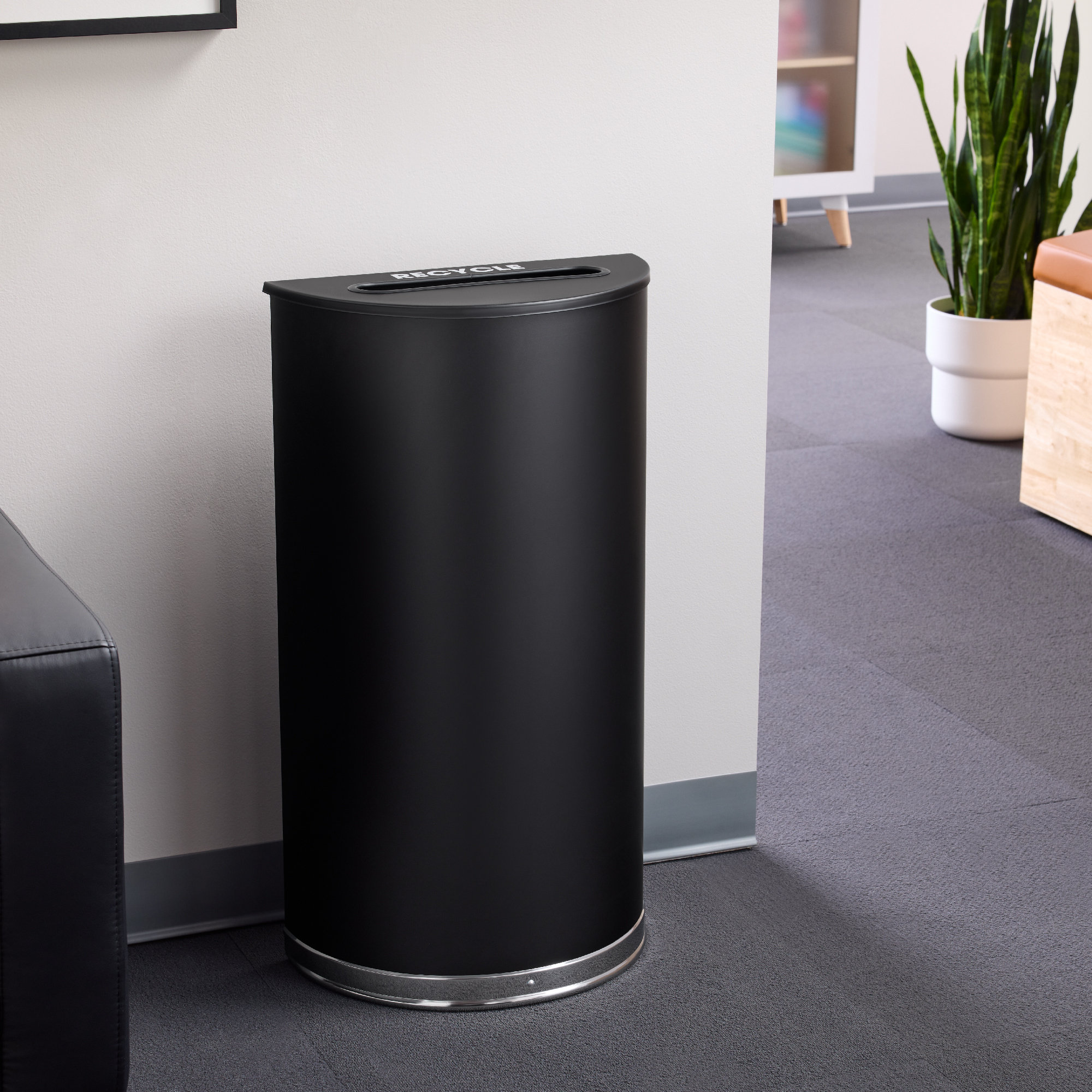 Safco Products Company Safco 12.5 Gallon Half-Round Trash Can & Reviews ...