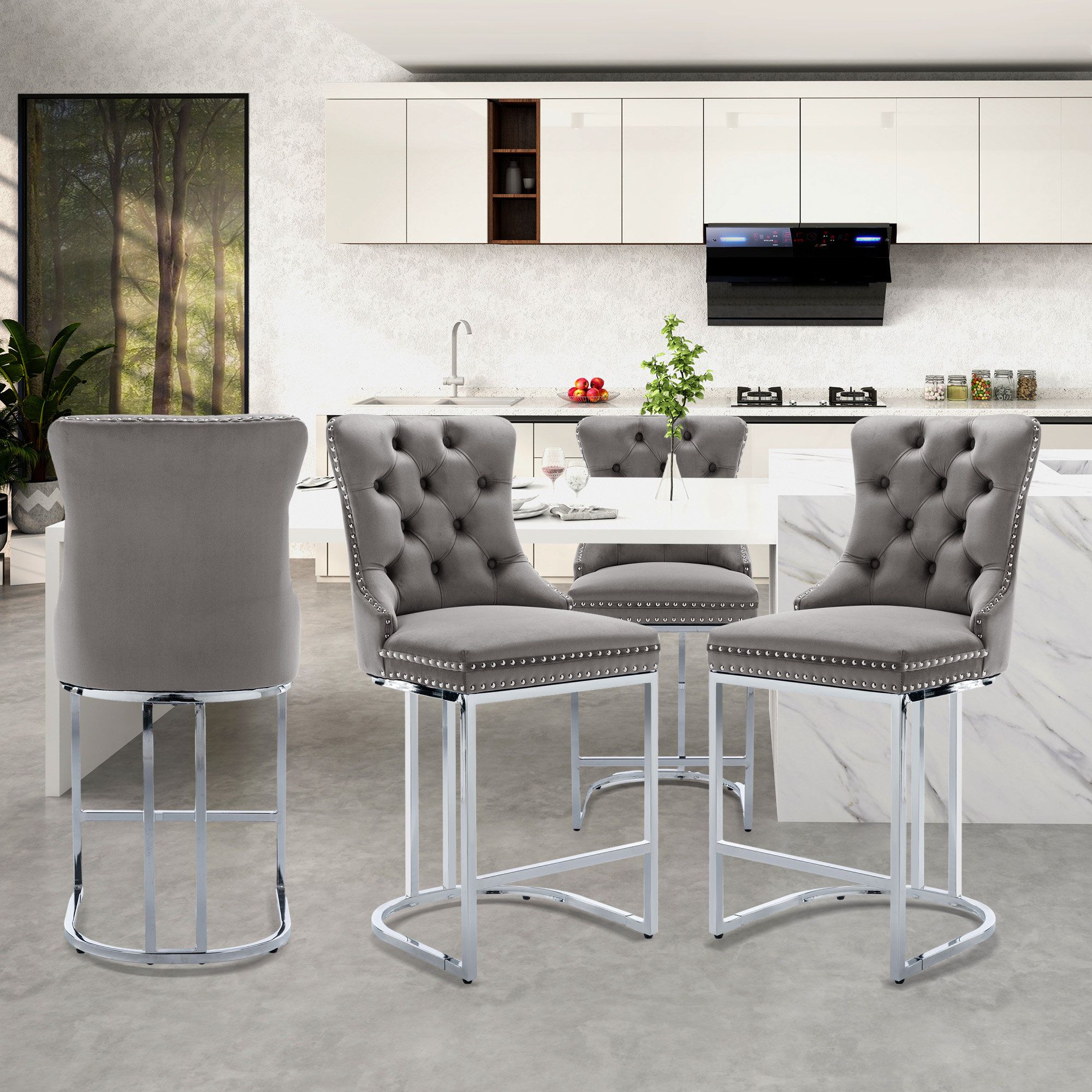 Rosdorf Park Katrisha Modern Metal 26'' Counter Bar Stools & Reviews ...