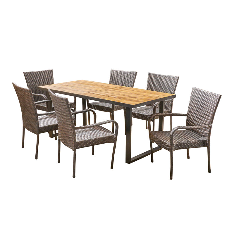 Bay Isle Home Amari 6 - Person Rectangular Outdoor Dining Set | Wayfair