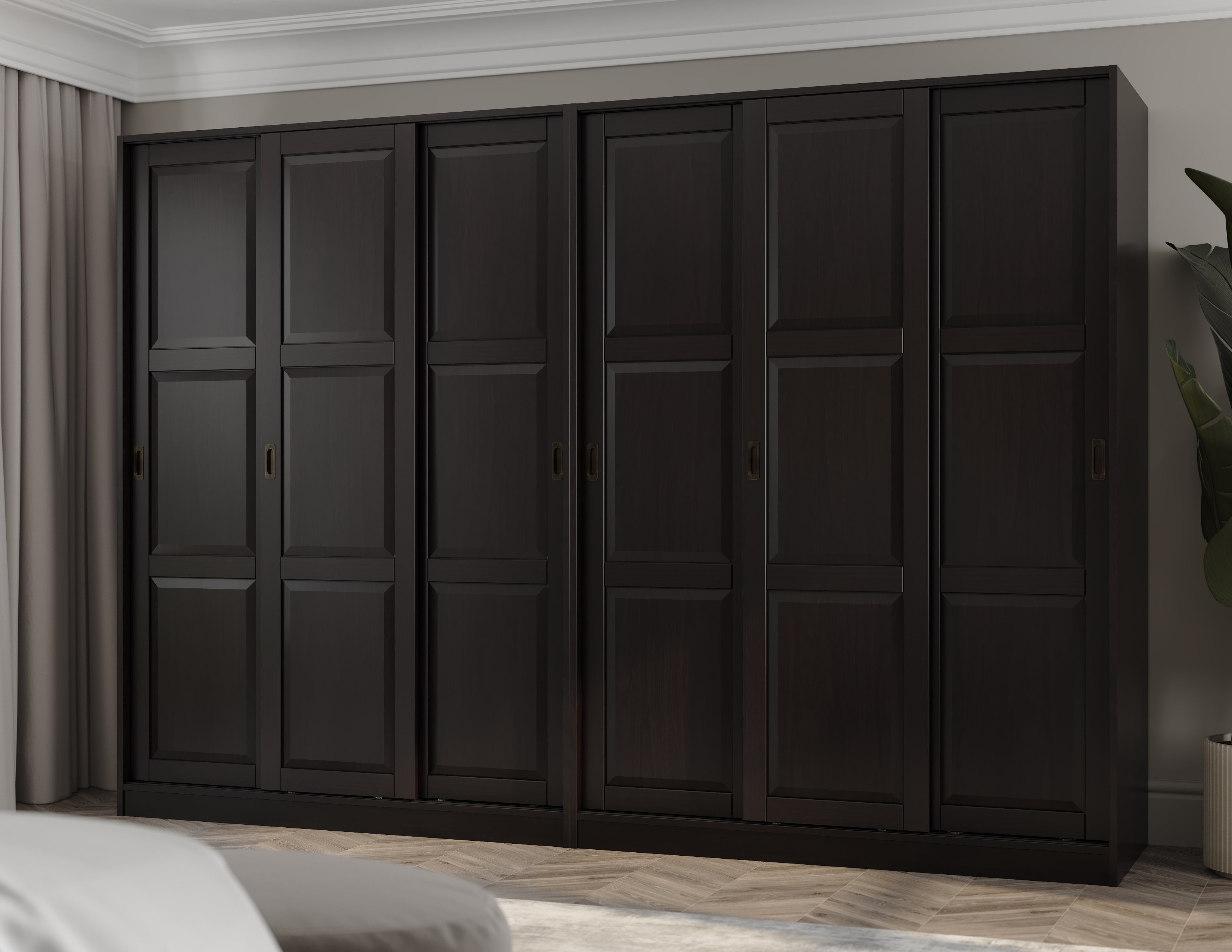 Hokku Designs Portokalle 100% Solid Wood 6-Raised Panel Sliding Door ...