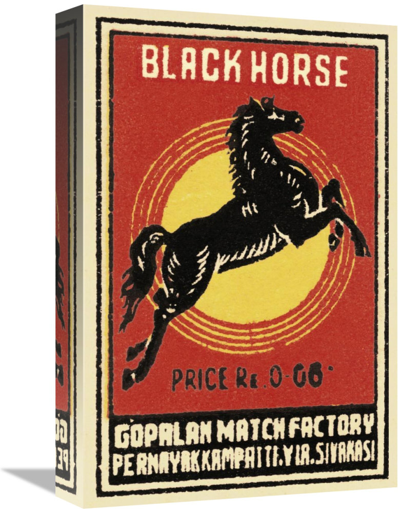 East Urban Home Black Horse Matches - Wrapped Canvas Advertisements ...