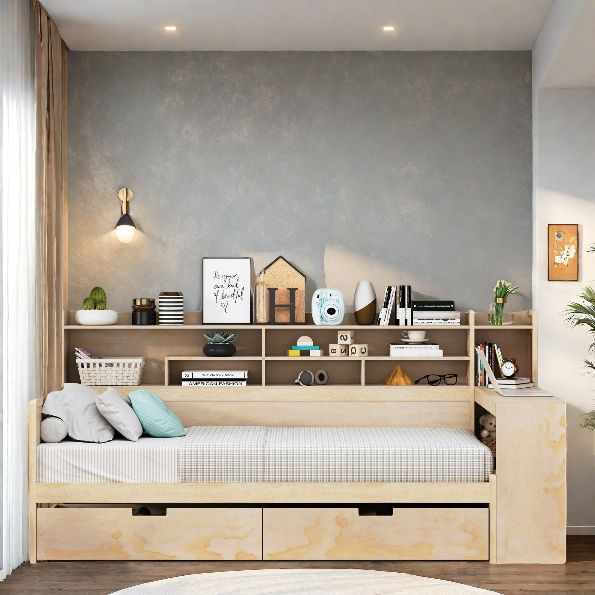 Red Barrel Studio® Multifunctional Wooden Daybed With Storage Shelves ...