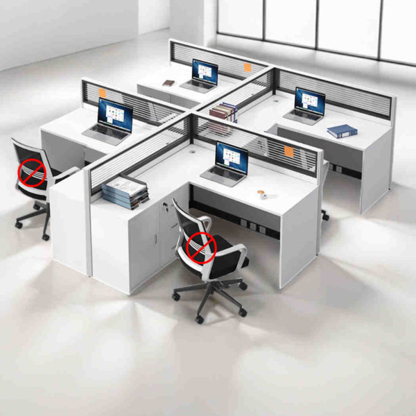 WIKI BOARD L-Shape 4 Person Partition Desk | Wayfair