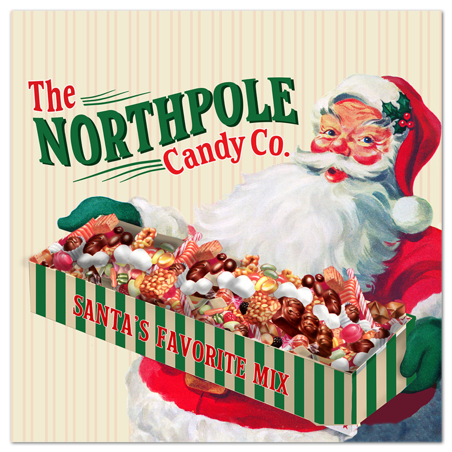 The Seasonal Aisle Santa's Sweets by Giallobus - Square Print on Vetro ...