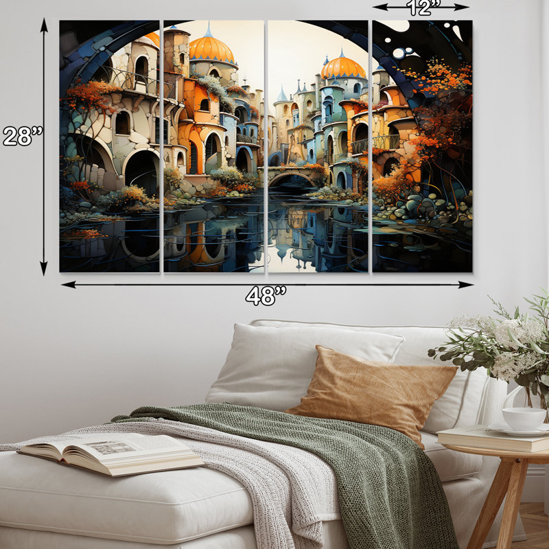 Design Art Orange Canal Surreal Waterways Magical - Architecture Metal ...