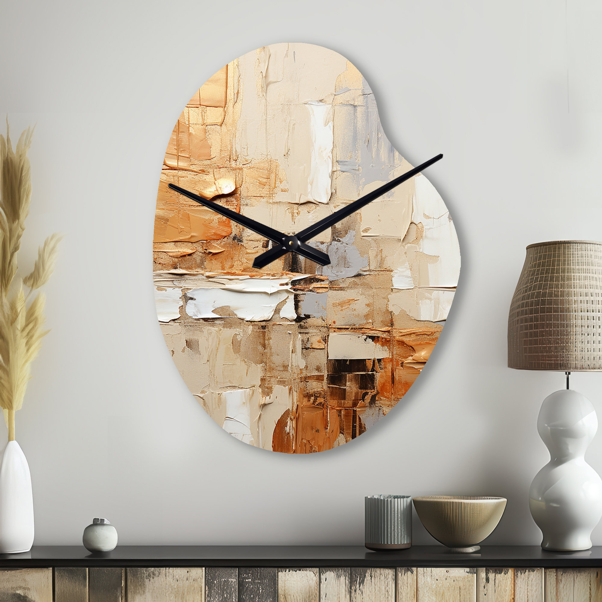 Design Art Beige Grey Geometric Collage II - Abstract Collages ...