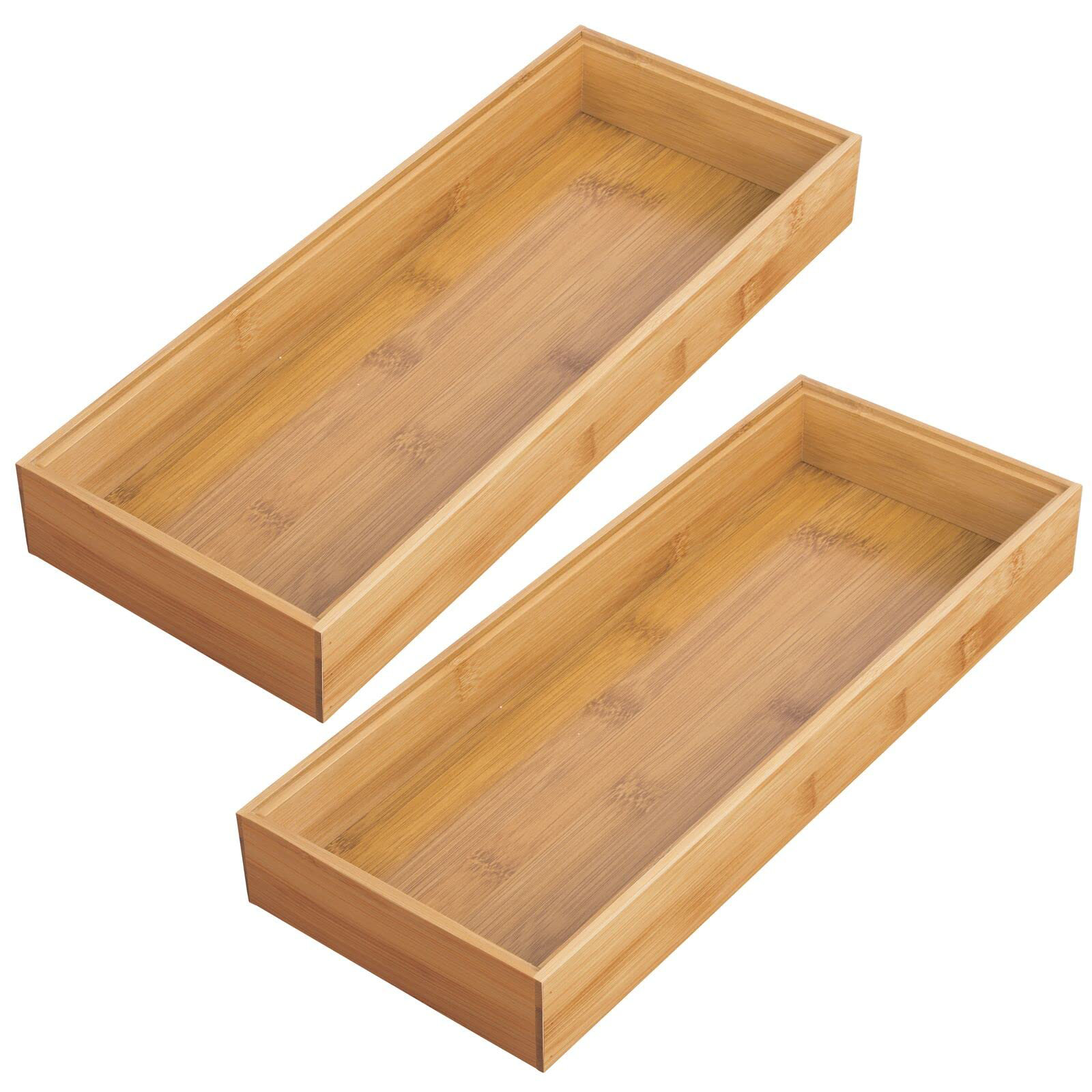 Hokku Designs 15" Long Bamboo Stackable Storage Box Trays For Kitchen ...