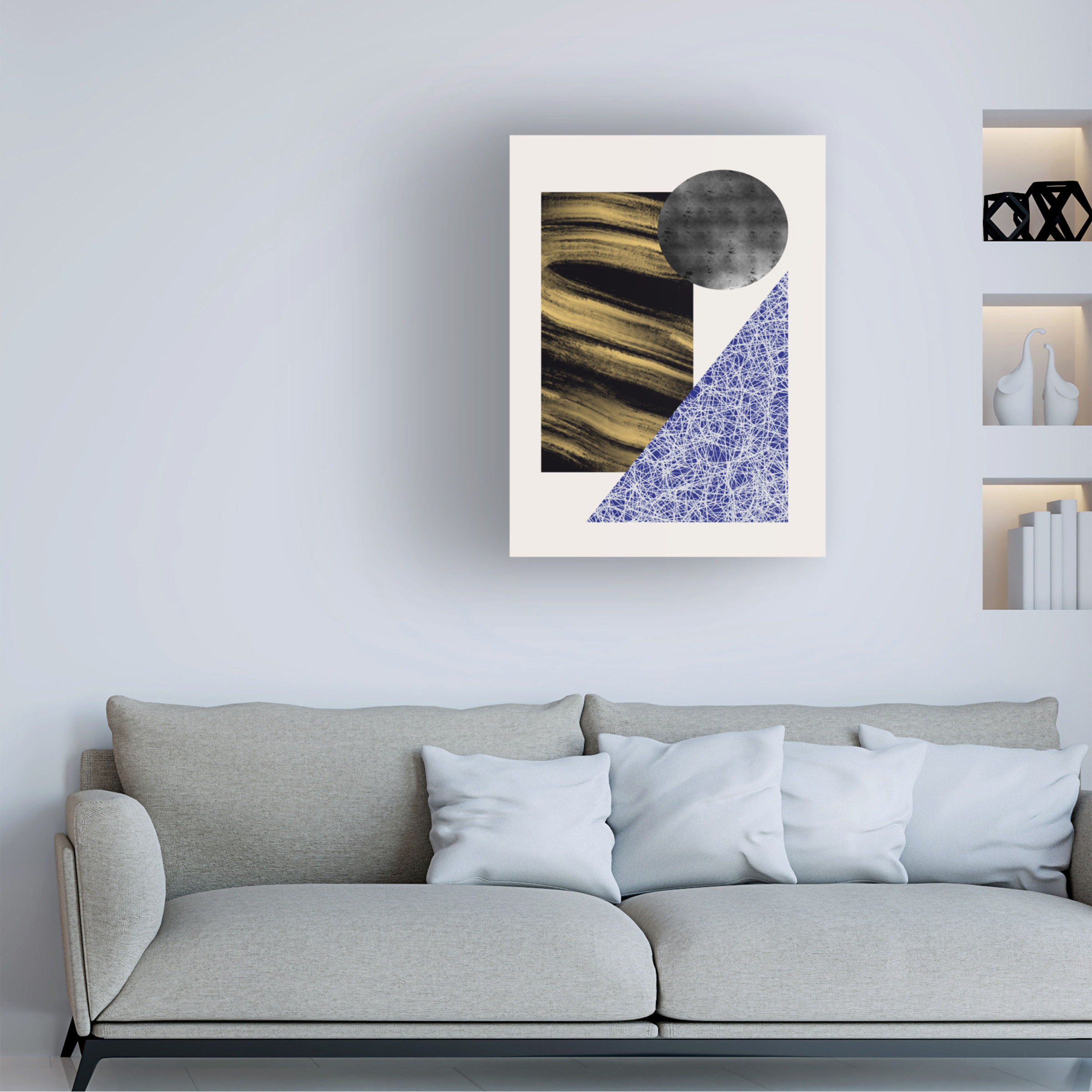 Ebern Designs Bolog Little Dean The Three Shapes Canvas Art | Wayfair