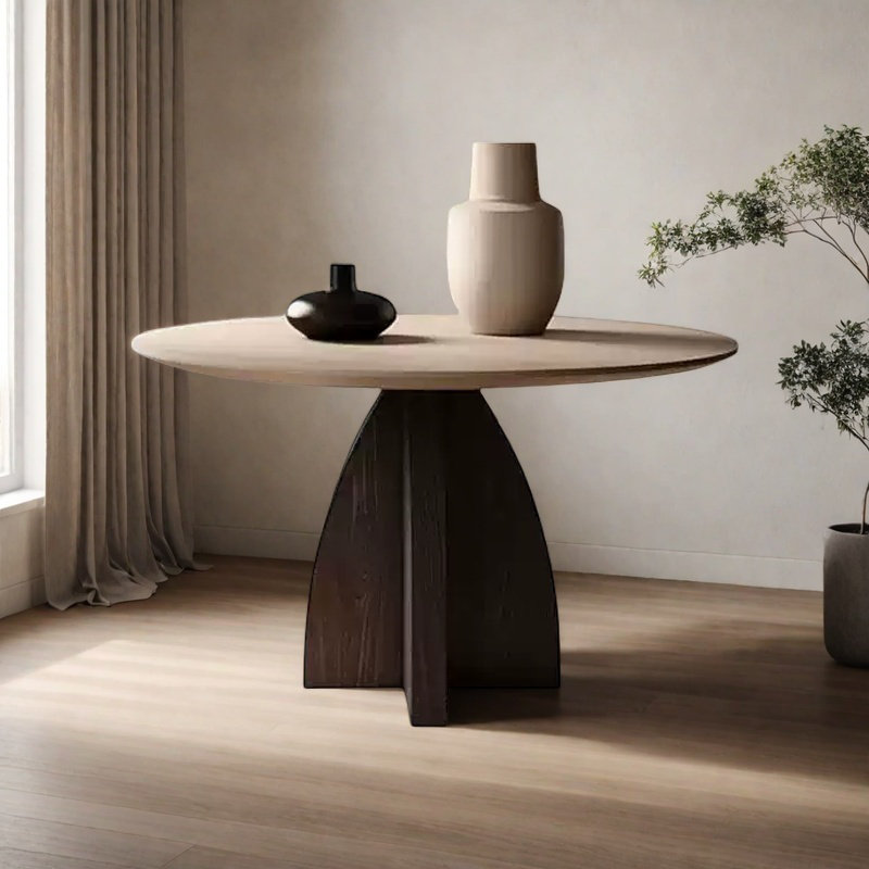 Corrigan Studio Table de salle à manger ronde en bois massif - Wayfair ...