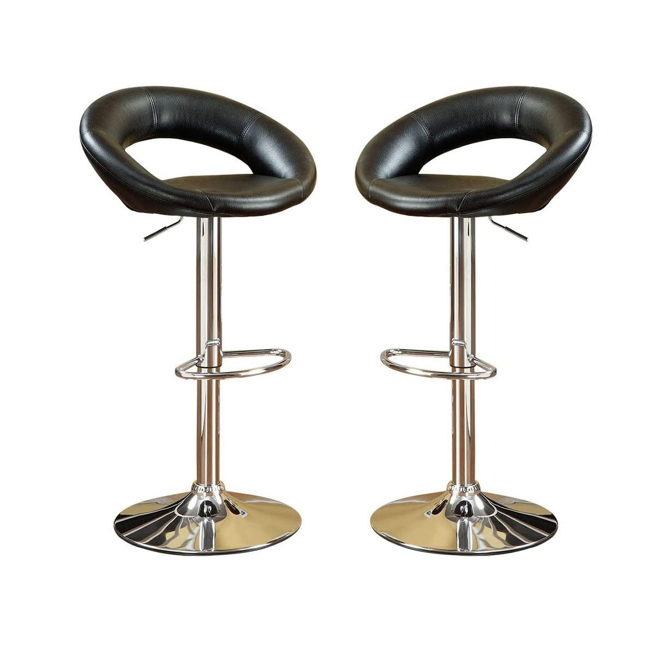 Brayden Studio® Faux Leather Stool Adjustable Height Chairs Set Of 2 ...