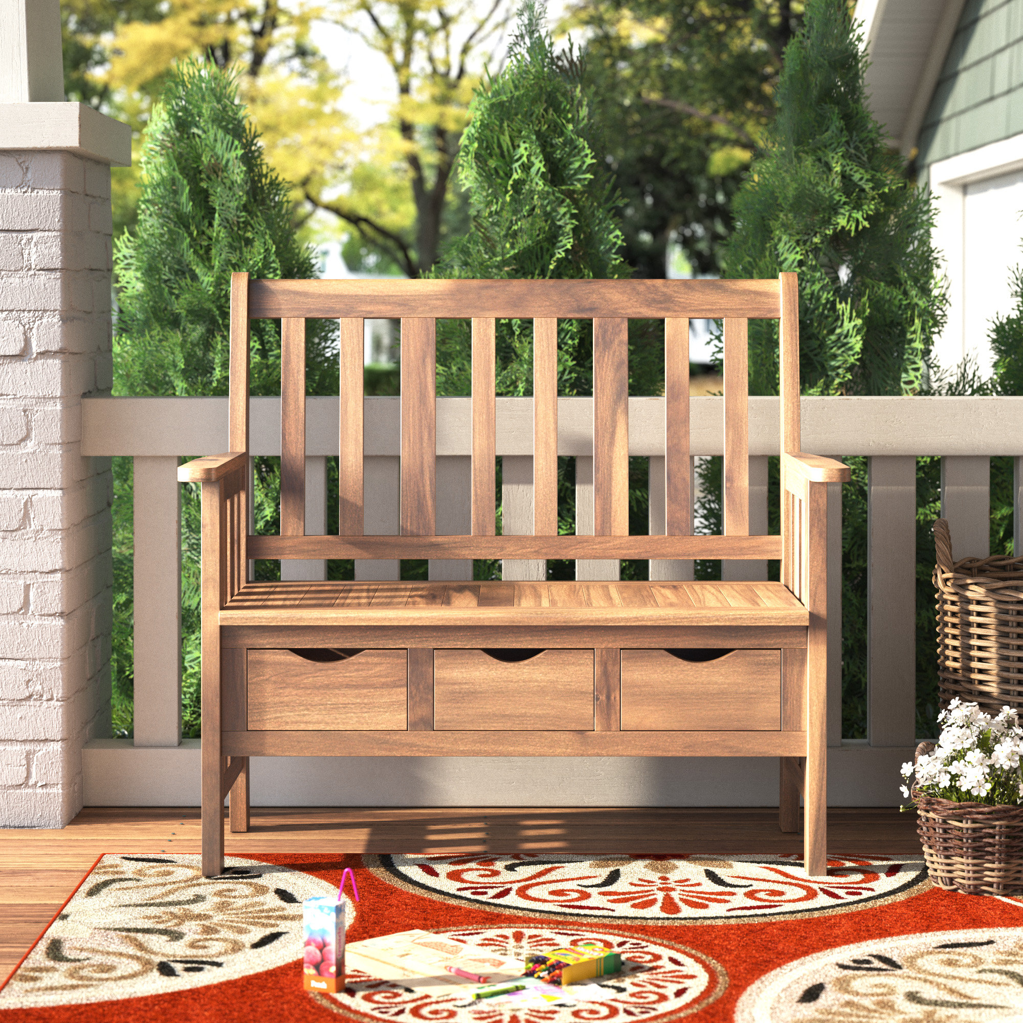 Andover Mills Ponce 3 Drawer Wood Storage Bench & Reviews - Wayfair Canada