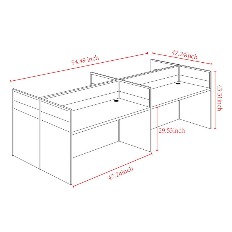 Inbox Zero Mitsue 94.49'' W Rectangle Executive Desk | Wayfair
