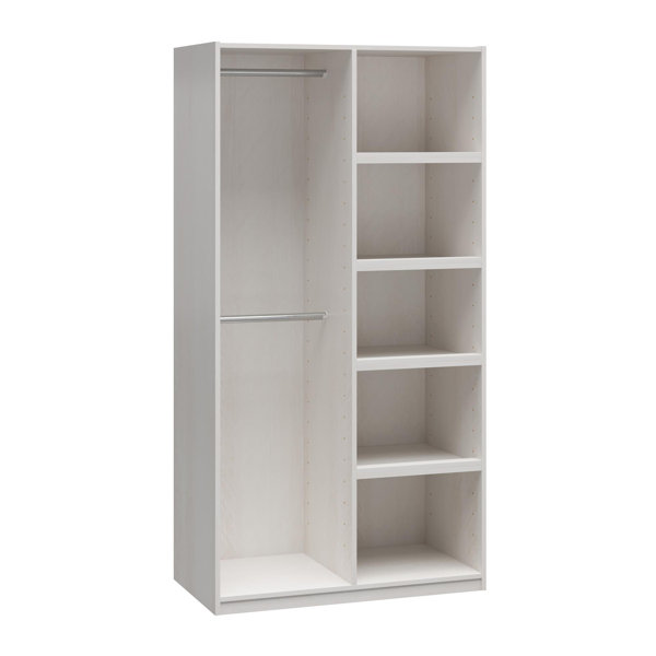 Ebern Designs Barbarella Modular Extra Wide Wardrobe With Open Shelves ...