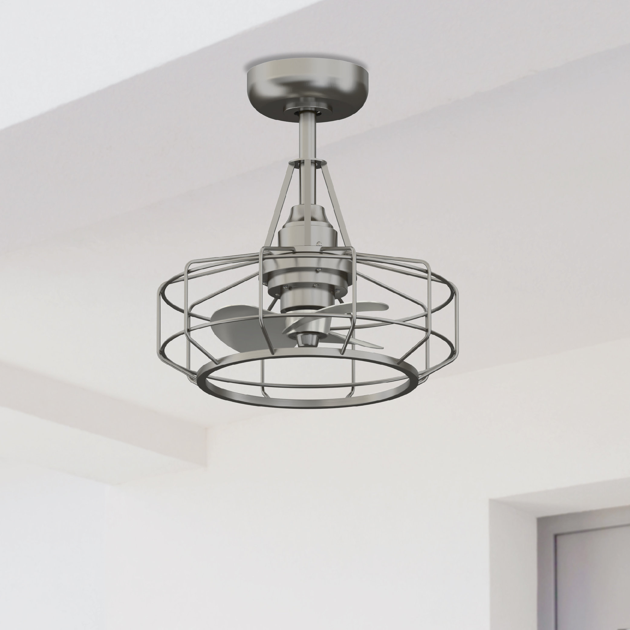 Williston Forge 18 Inch Indoor/Outdoor Caged Ceiling Fan | Wayfair