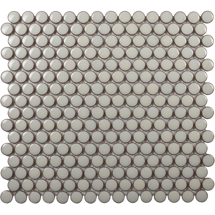 Roca Tiles BG Cream Penny Round 12x12 Mos Wall & Floor Tile & Reviews ...