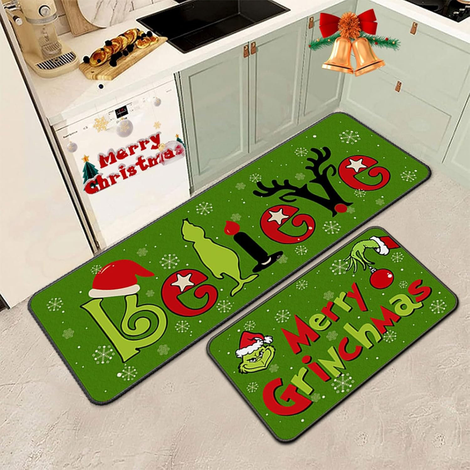 One Allium Way® Christmas Kitchen Rugs Set of 2 Christmas Decoration ...