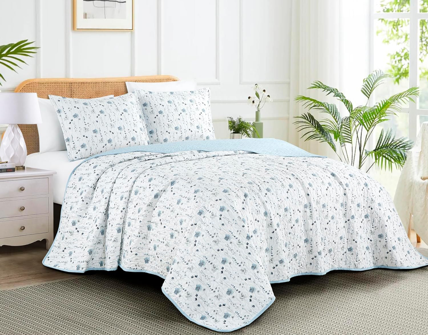 Chezmoi Collection Fran Microfiber / Polyester Quilt Set | Wayfair