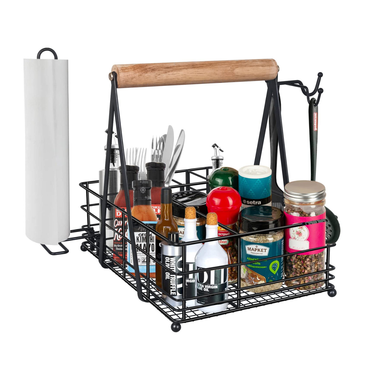 Stack man Grill Caddy, Picnic Utensil Caddy With Paper Towel Holder For ...