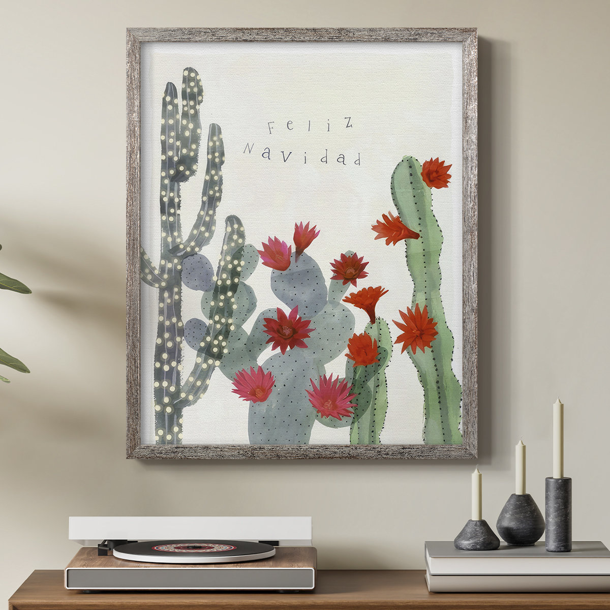 Ophelia & Co. Desert Christmas Cactus II Framed Print - Solid Wood ...