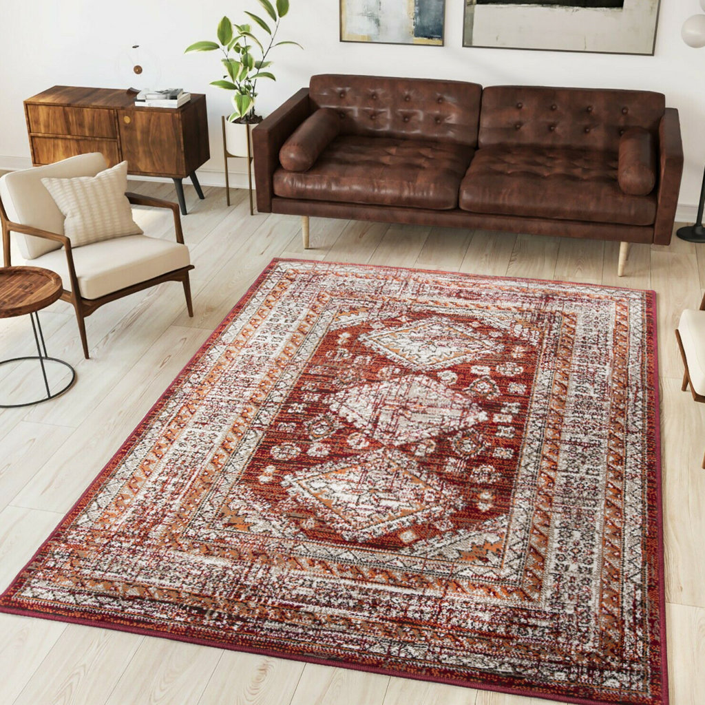 World Menagerie Bohannon Oriental Machine Woven Red Area Rug & Reviews ...