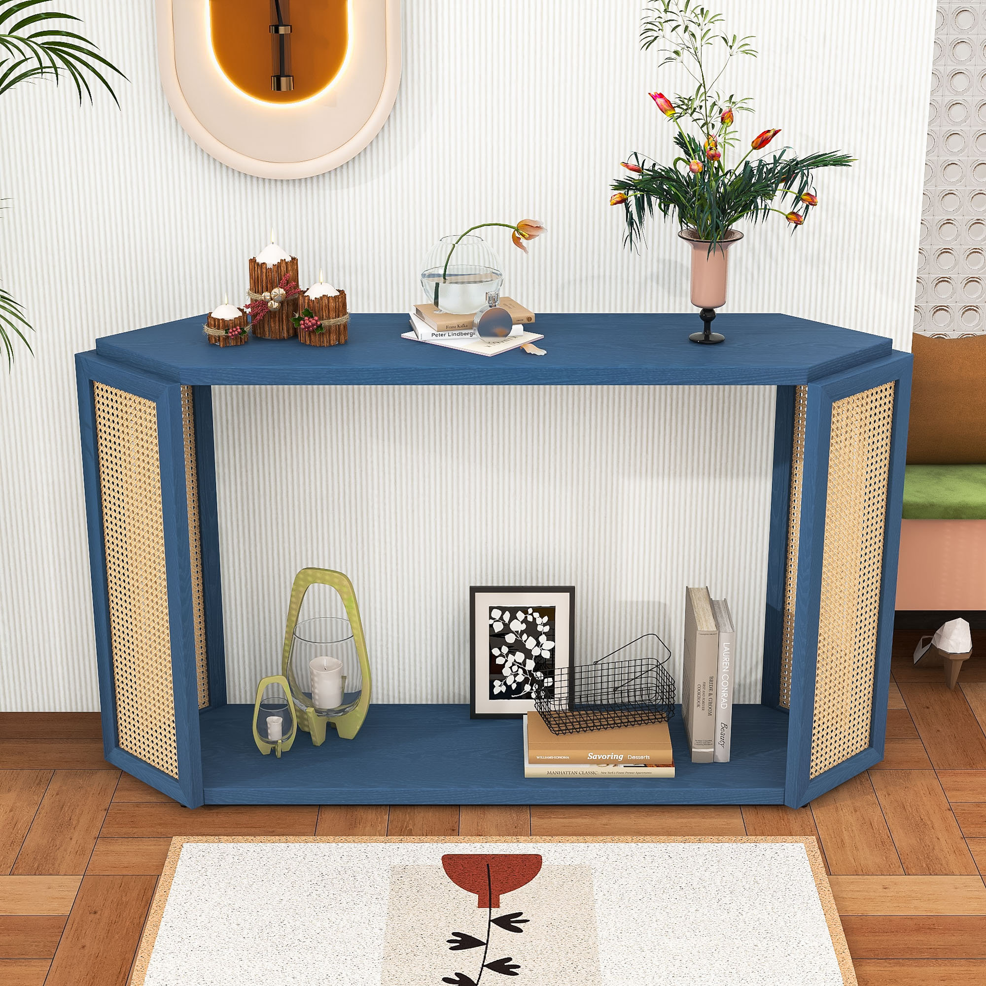 Bay Isle Home™ Rustic Wood Console Table with Arrow-Shaped Top, Premium ...