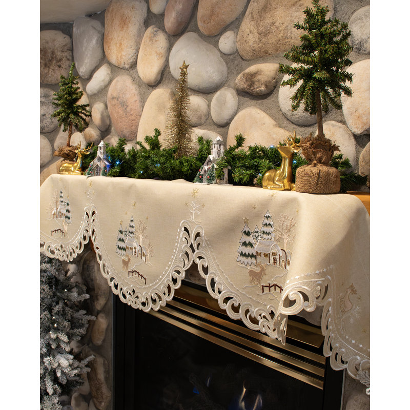 The Holiday Aisle® Josalynn Embroidered Rustic Farmhouse Beige ...