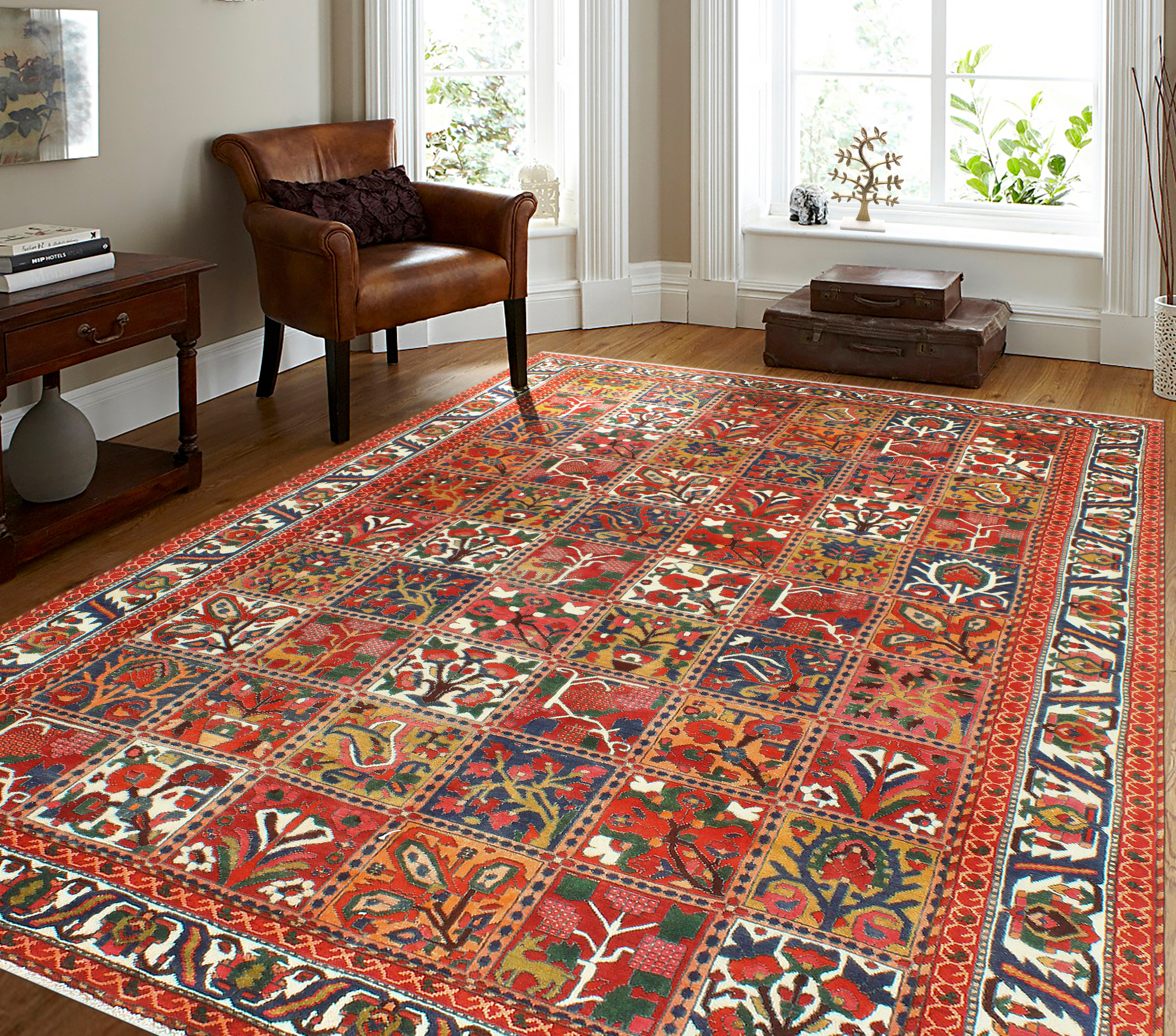 Isabelline Khylar Bakhtiari Khadijah Red Rug | Wayfair