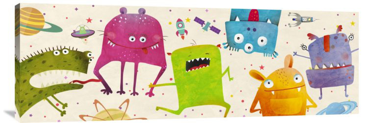 Global Gallery 'Alien Friends' by Teller Graphic Art on Wrapped Canvas ...