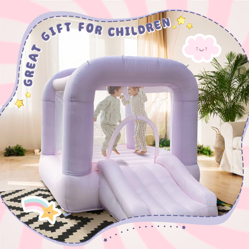 Connsann Pink Bounce House With Blower, Inflatable Bouncer Castle With ...