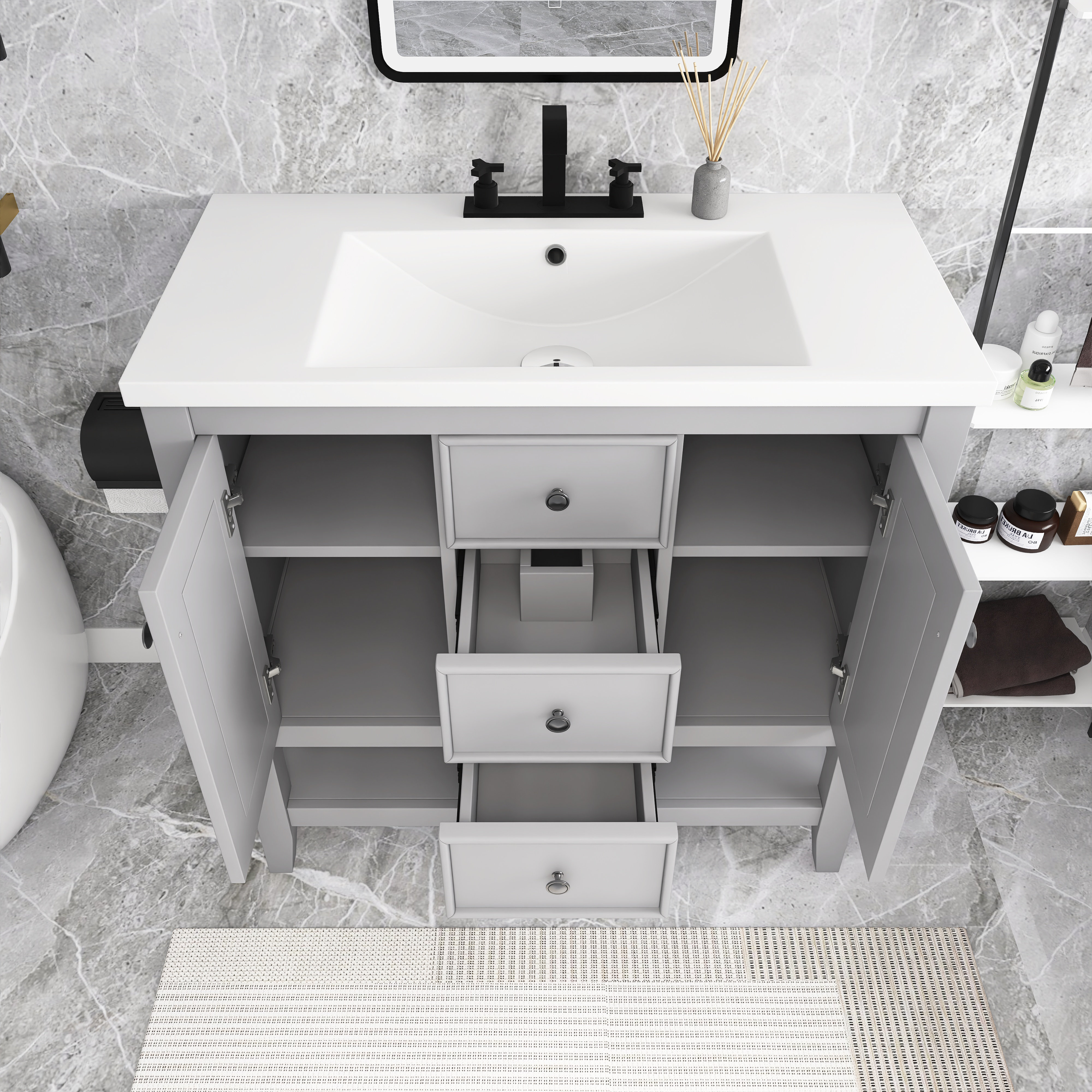 Winston Porter Borge 35 98 Single Bathroom Vanity With Ceramic Top
