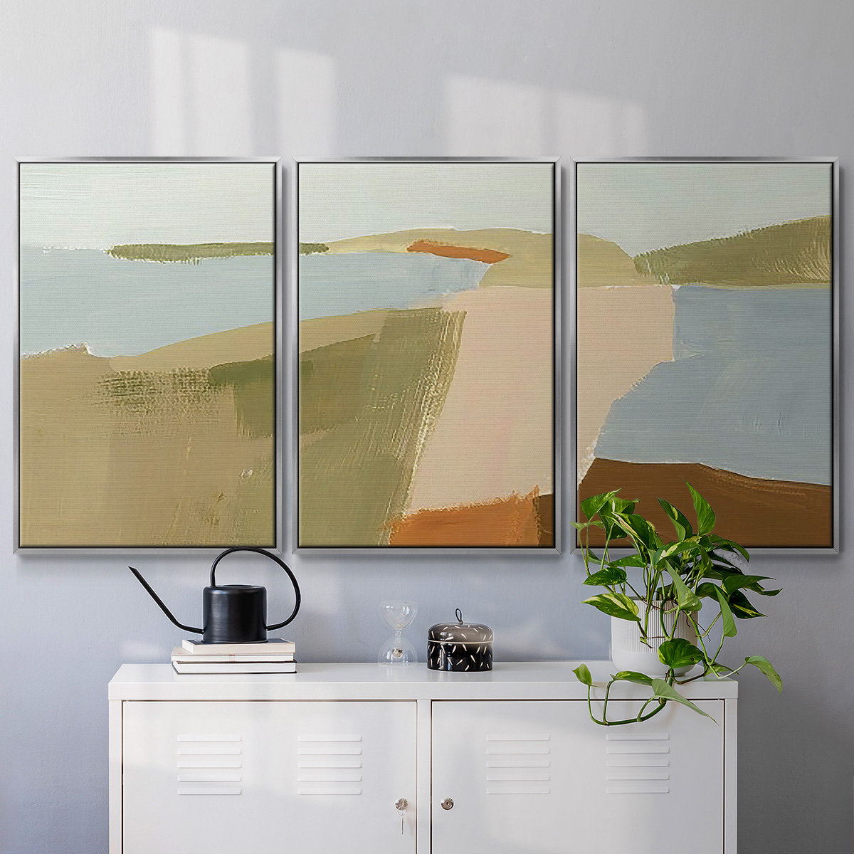 Winston Porter Stacked Landscape II Framed On Canvas 3 Pieces Print ...