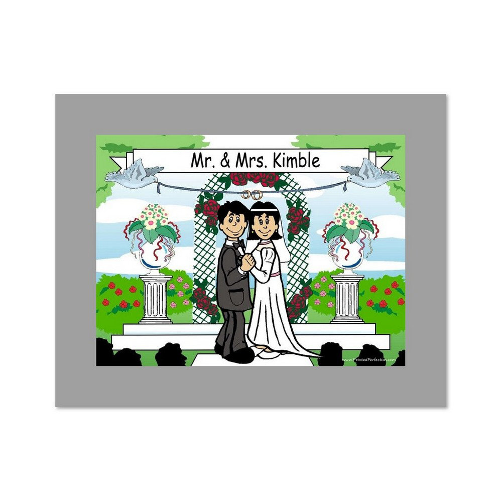 Printed Perfection Personalized Wedding Cartoon Caricature with a Mat ...