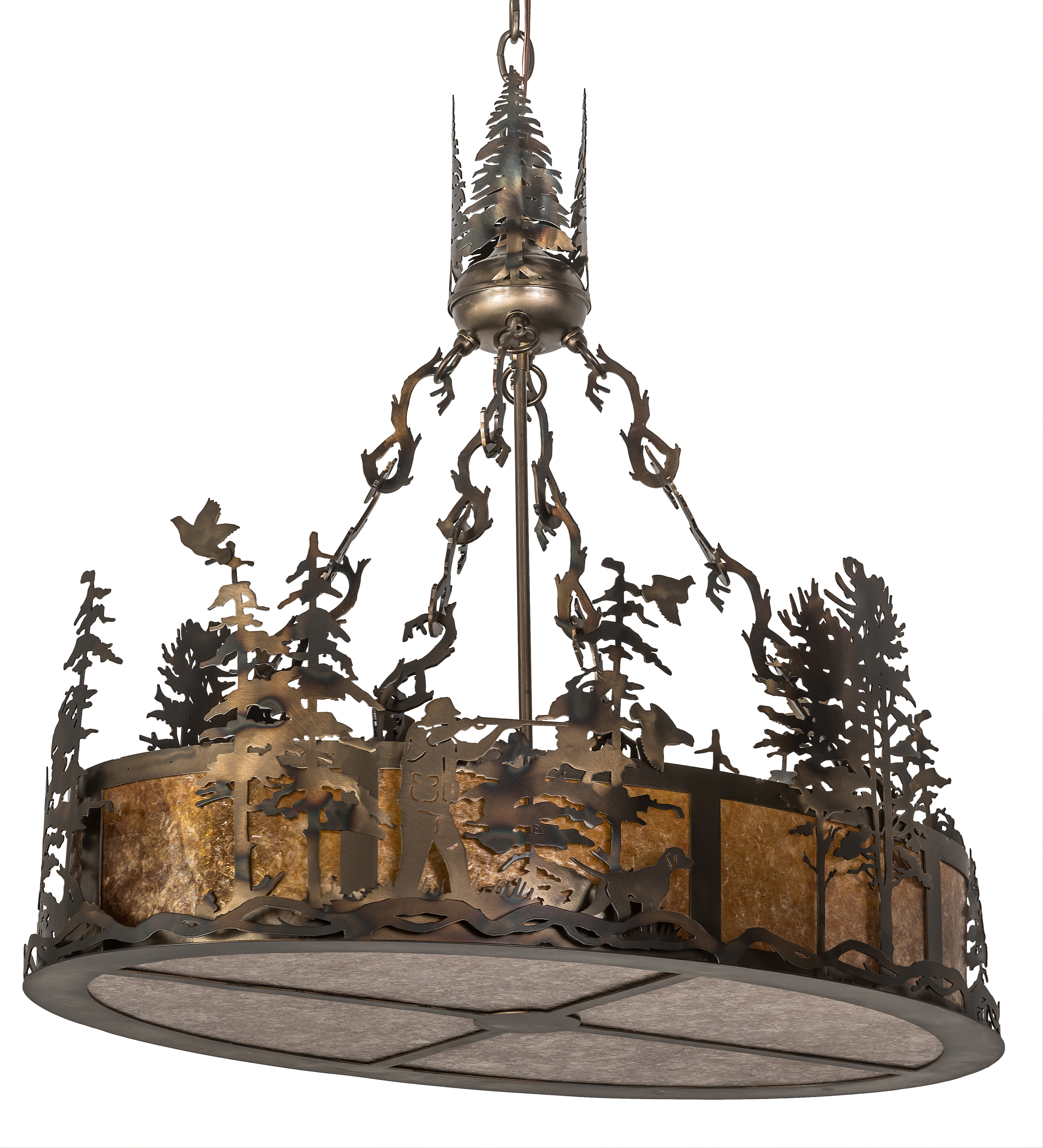 Meyda Lighting 30" Long Quail Hunter W/Dog Oblong Pendant | Perigold