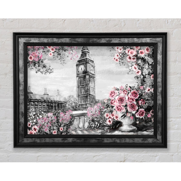 Bright Star Big Ben Pink Roses - Single Picture Frame Print | Wayfair.co.uk
