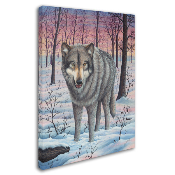 Trademark Art 'Lone Wolf' Graphic Art Print on Wrapped Canvas | Wayfair