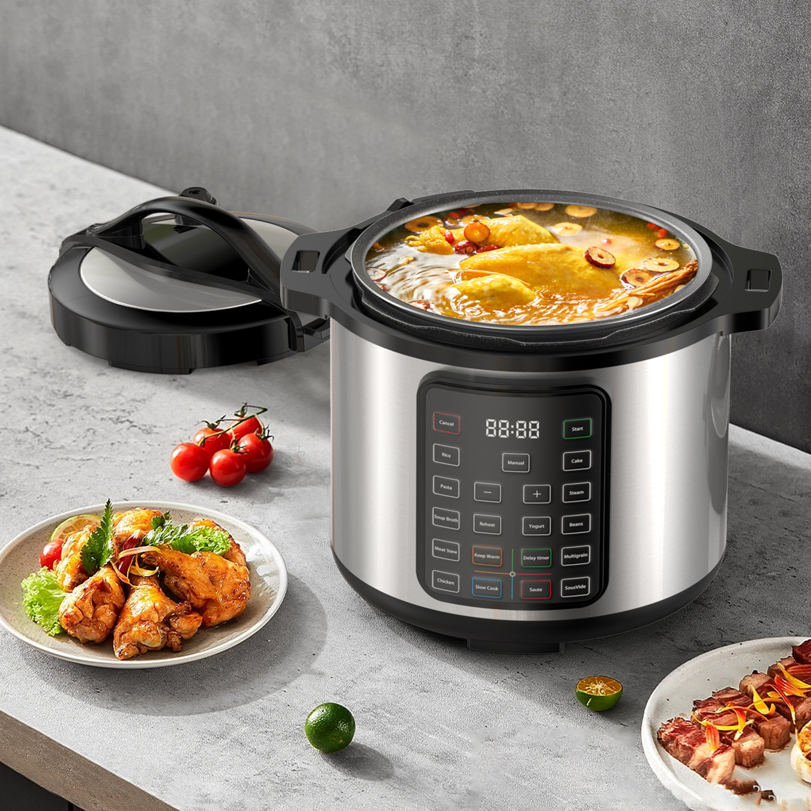 Smugdesk.com Instant Cooker 8 Quart 7-in-1 Electric Pressure Cooker ...