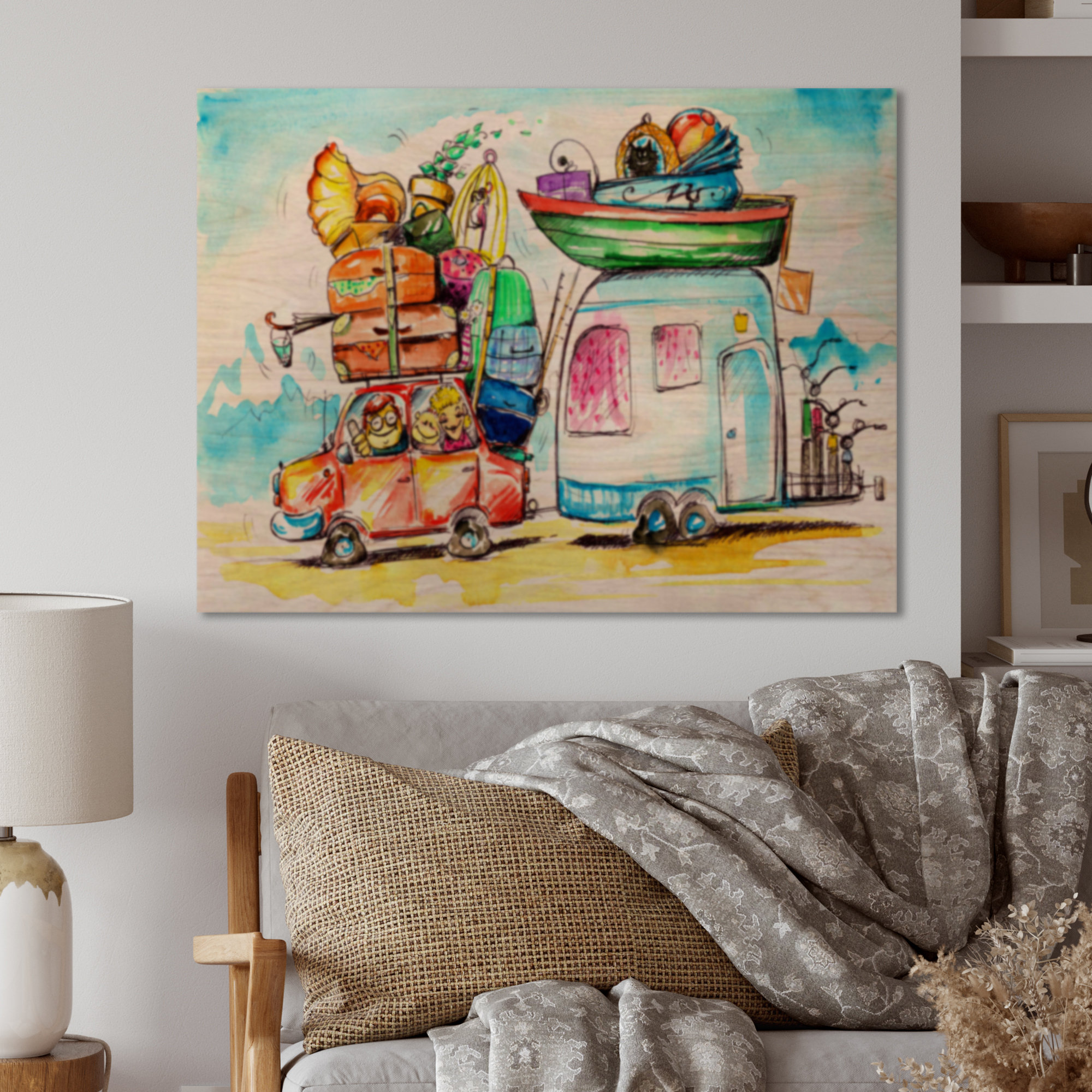 Winston Porter Family Travel With Caravans - Farmhouse Wood Wall Art ...