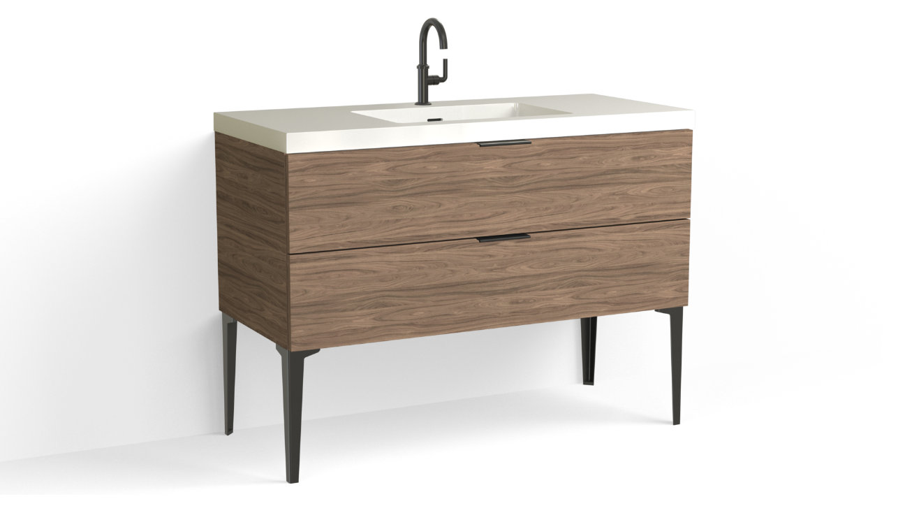 The Furniture Guild Avila 48.25" Wall Mounted Single Bathroom Vanity ...